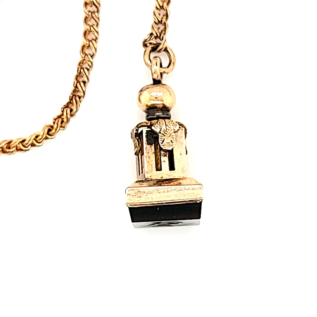 RARE Antique Gold Filled Pocket Watch Chain with Custom Fob | Peters ...