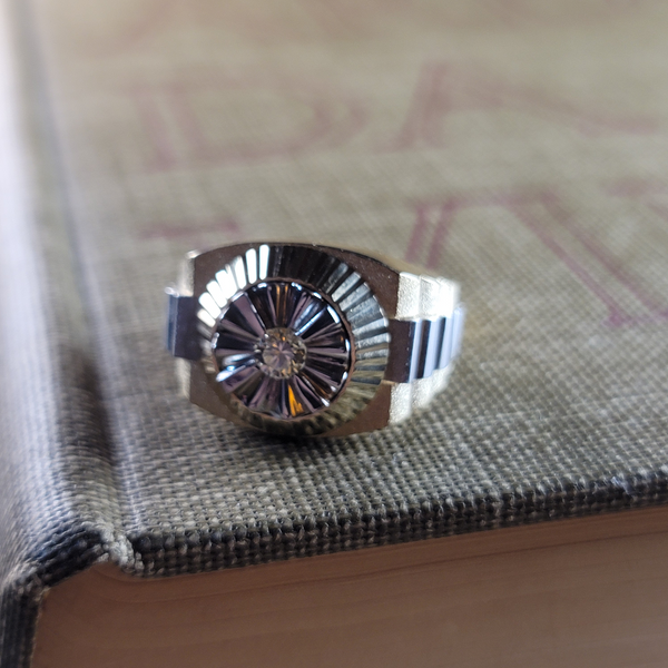 Spectacular Rolex Design Diamond Ring in 14K Gold | Peter's Vaults