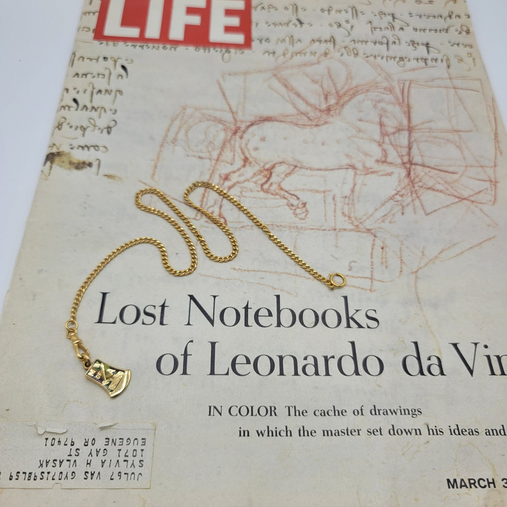 ULTRA RARE Vintage Antique 14K Gold Pocket Watch Chain with Custom Fob ...