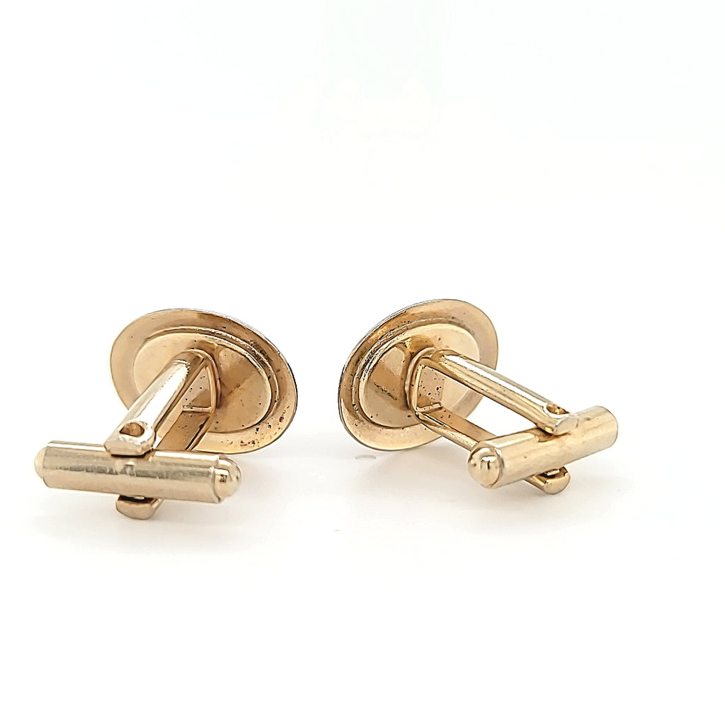 Rare Vintage Hand-Crafted Gold Plated Cufflinks with Dazzling Cat's ...