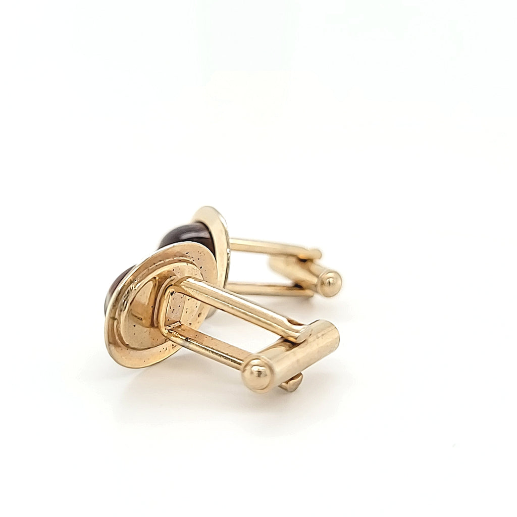 Rare Vintage Hand-Crafted Gold Plated Cufflinks with Dazzling Cat's ...